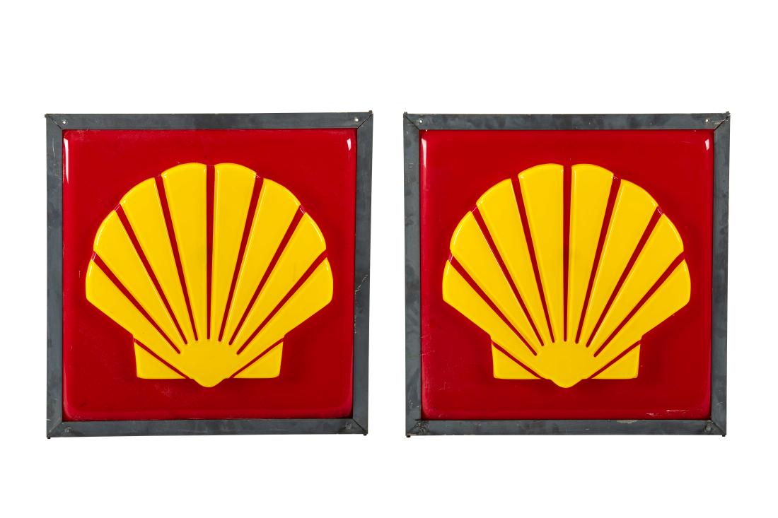 Lot Of 2 Lighted Shell Sign Plastic Inserts