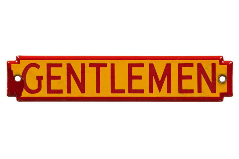 Shell Gentleman Restroom Porcelain Sign - Apr 21, 2019 | Route 32 ...