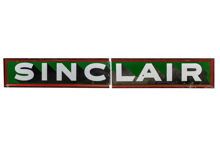 Sinclair Horizontal Porcelain Sign Large 2 Piece
