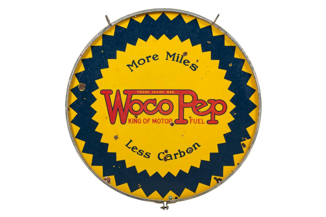 Woco Pep More Miles Less Carbon Porcelain Sign - Jun 08, 2019 | Route ...