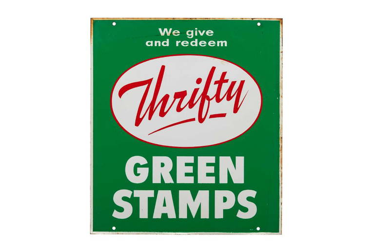 Thrifty Green Stamps Tin Sign