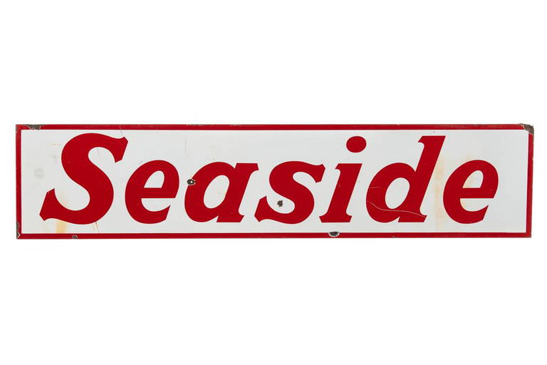 Seaside Gasoline Porcelain Sign