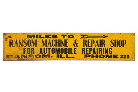Kendall Tin Auto Shop Sign