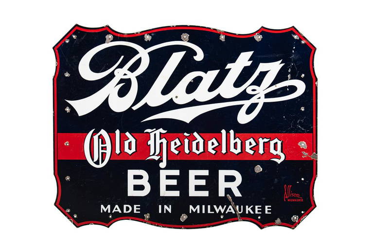 Blatz Beer Porcelain Sign