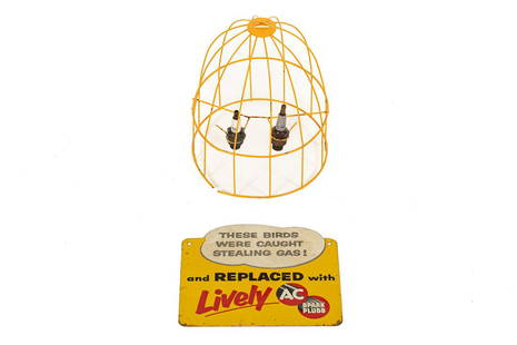 Ac Spark Plug Bird Cage Sign