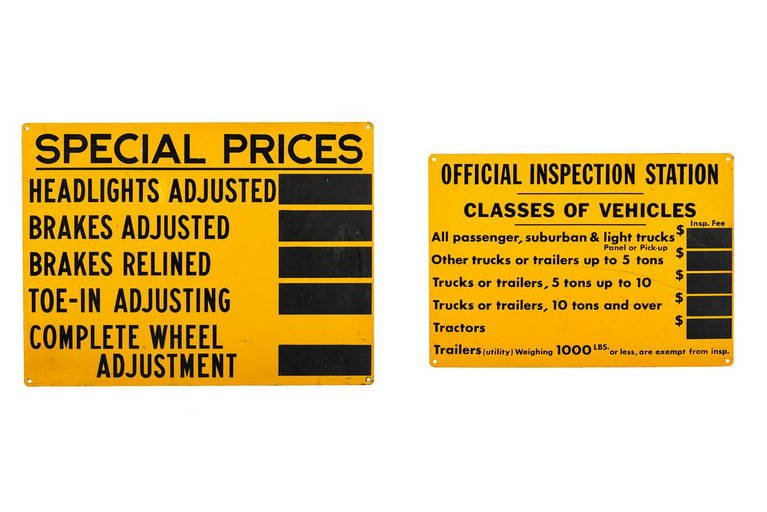 Official Inspection Station & Service Tin Signs - Sep 13, 2019 | Route ...
