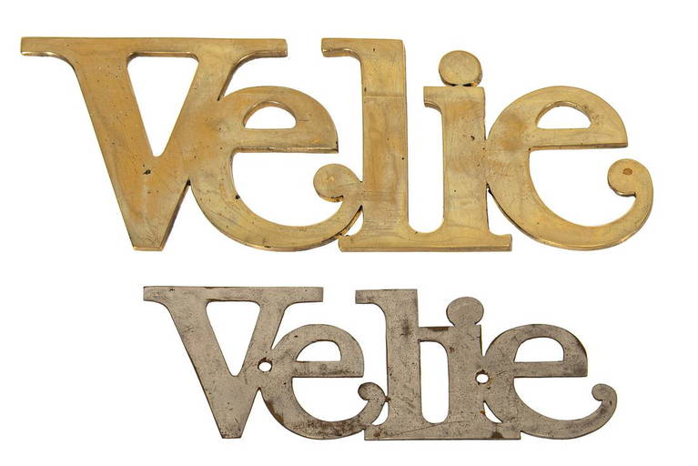 Lot Of 2 Velie Radiator Badges