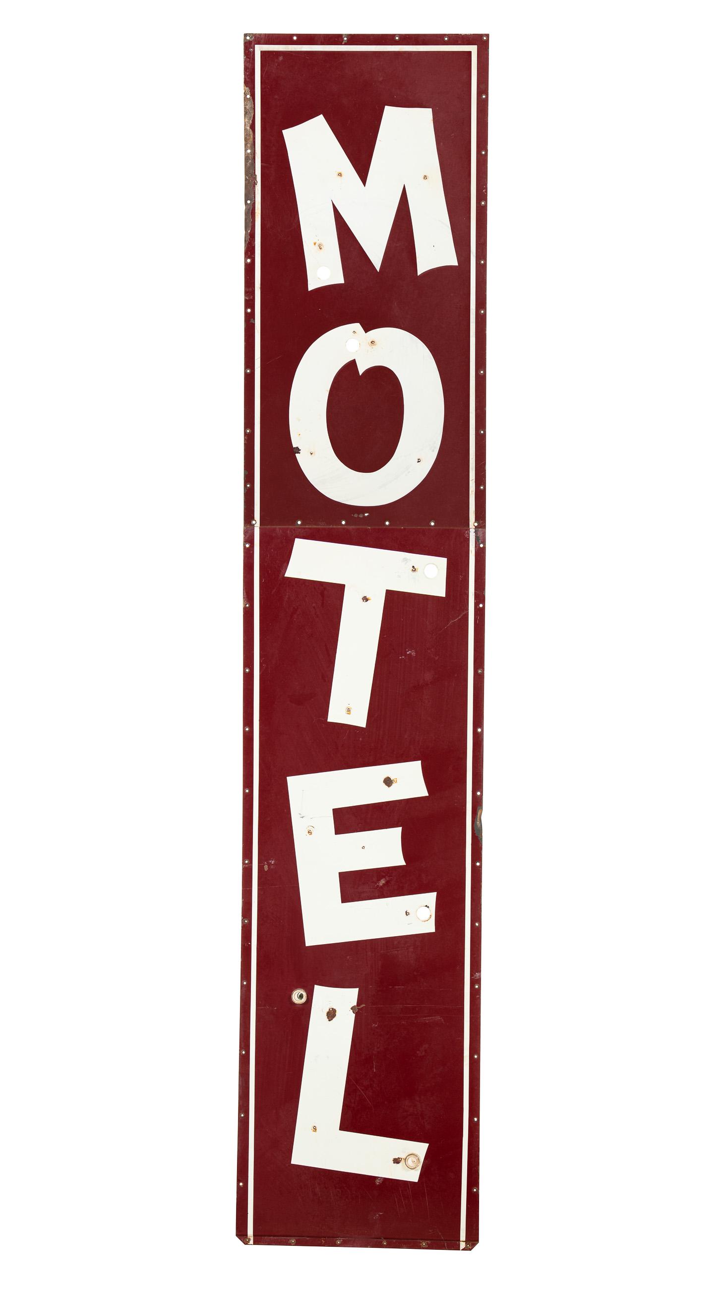 Motel Vertical Neon Sign Skin - Nov 22, 2019 | Route 32 Auctions in IN