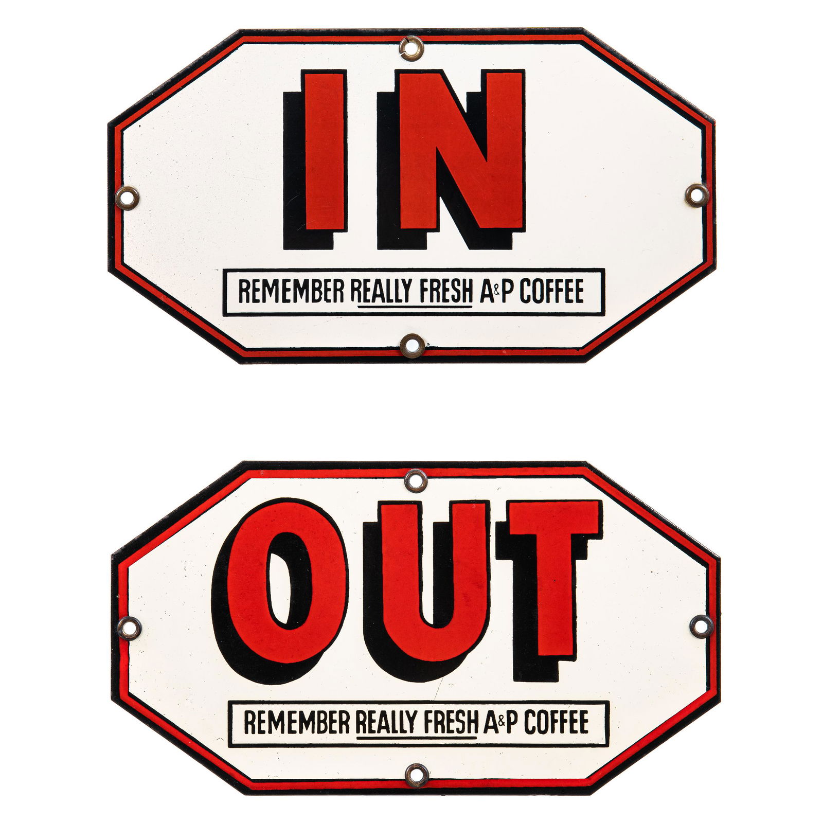 A&p Coffee In & Out Signs