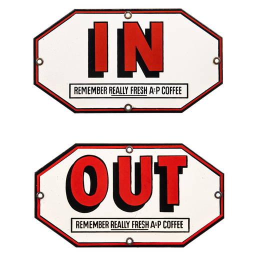A&p Coffee In & Out Signs