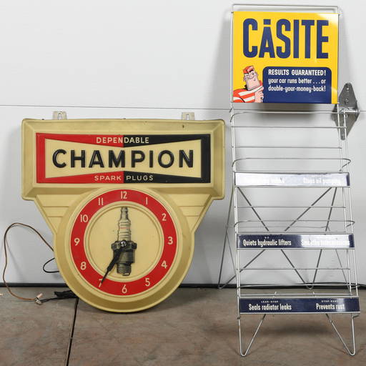 Champion Clock & Nos Casite Display Rack