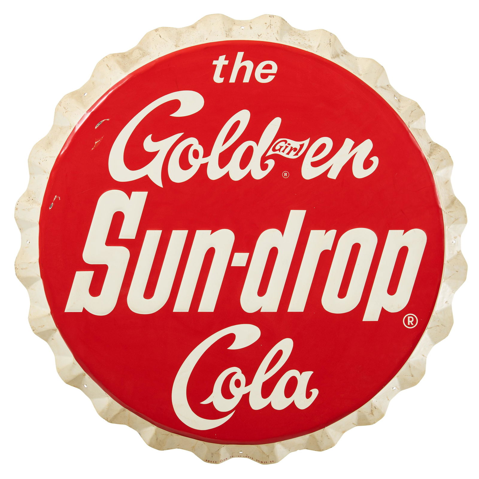 Golden Girl Sun Drop Cola Bottle Cap Sign - Mar 21, 2020 | Route 32 ...