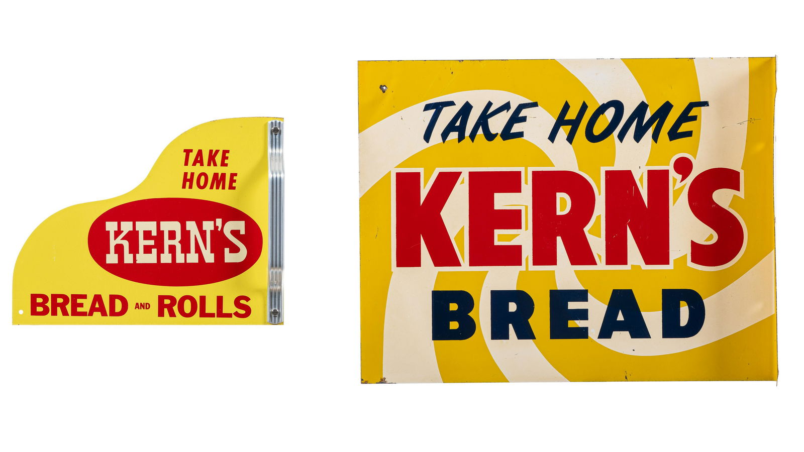 Lot Of 2 Kern's Bread Signs - Mar 21, 2020 | Route 32 Auctions in IN