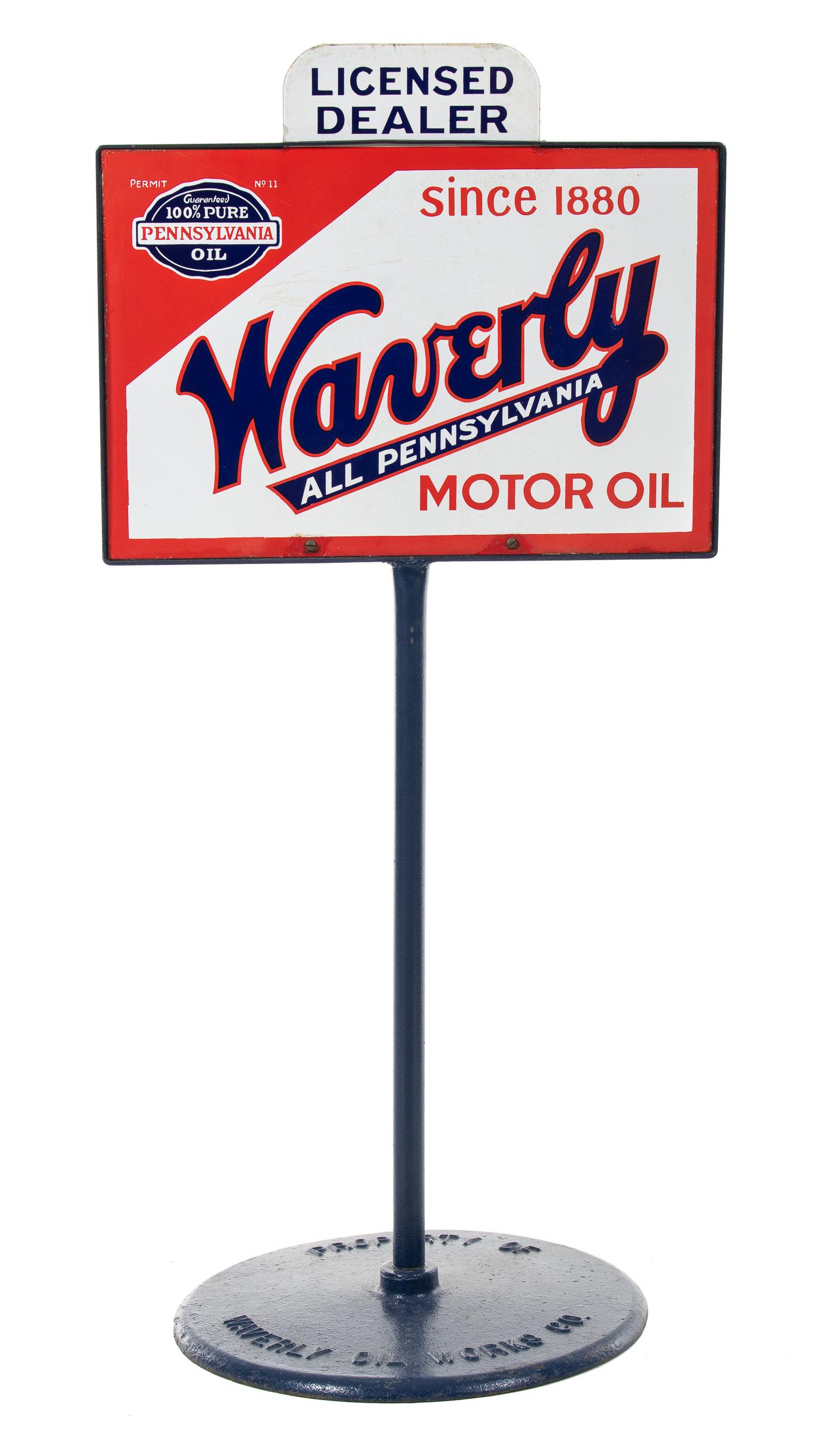 Waverly Motor Oil Curb Sign With Base - Mar 22, 2020 | Route 32 ...