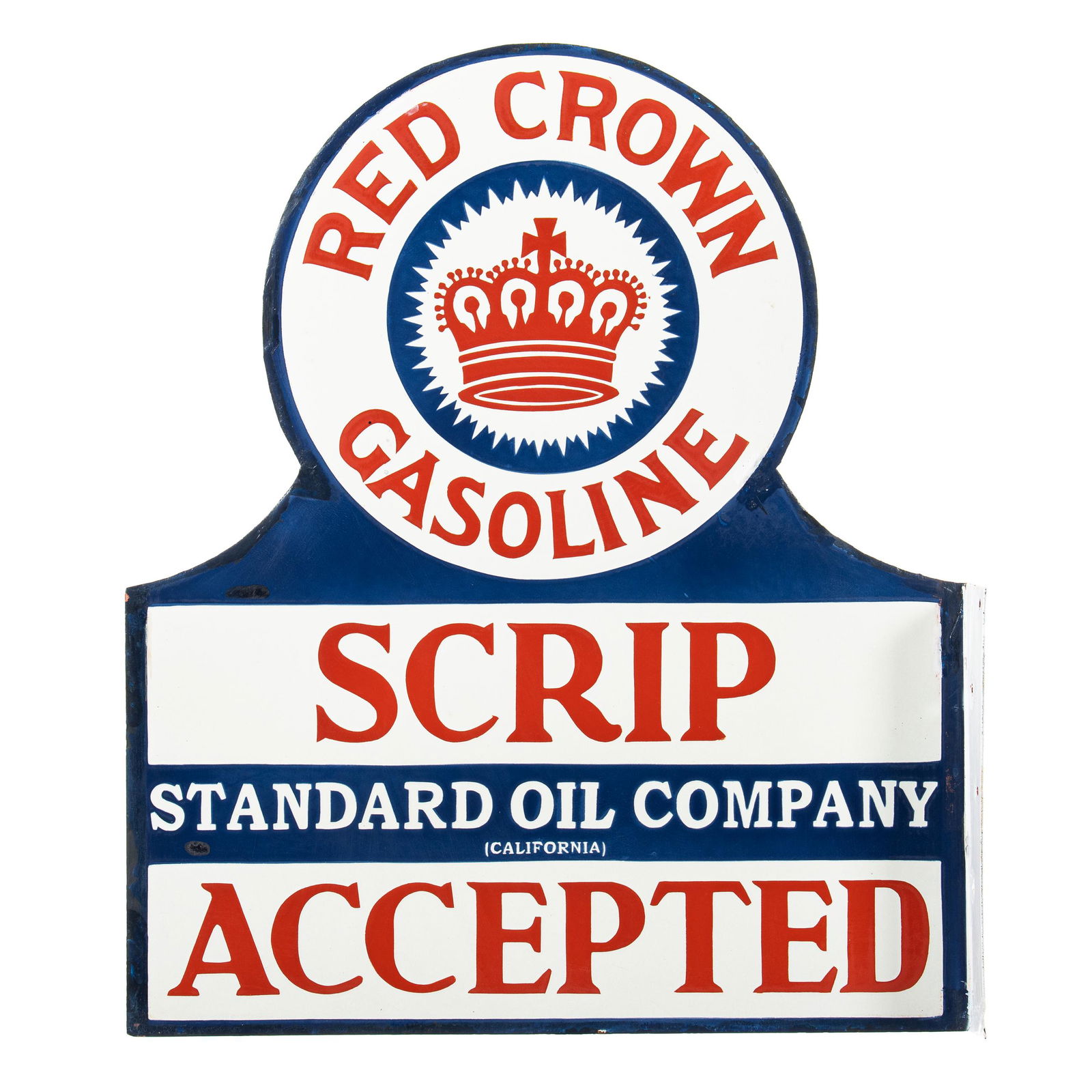 Red Crown Scrip Accepted Flange Sign - Mar 22, 2020 | Route 32 Auctions ...