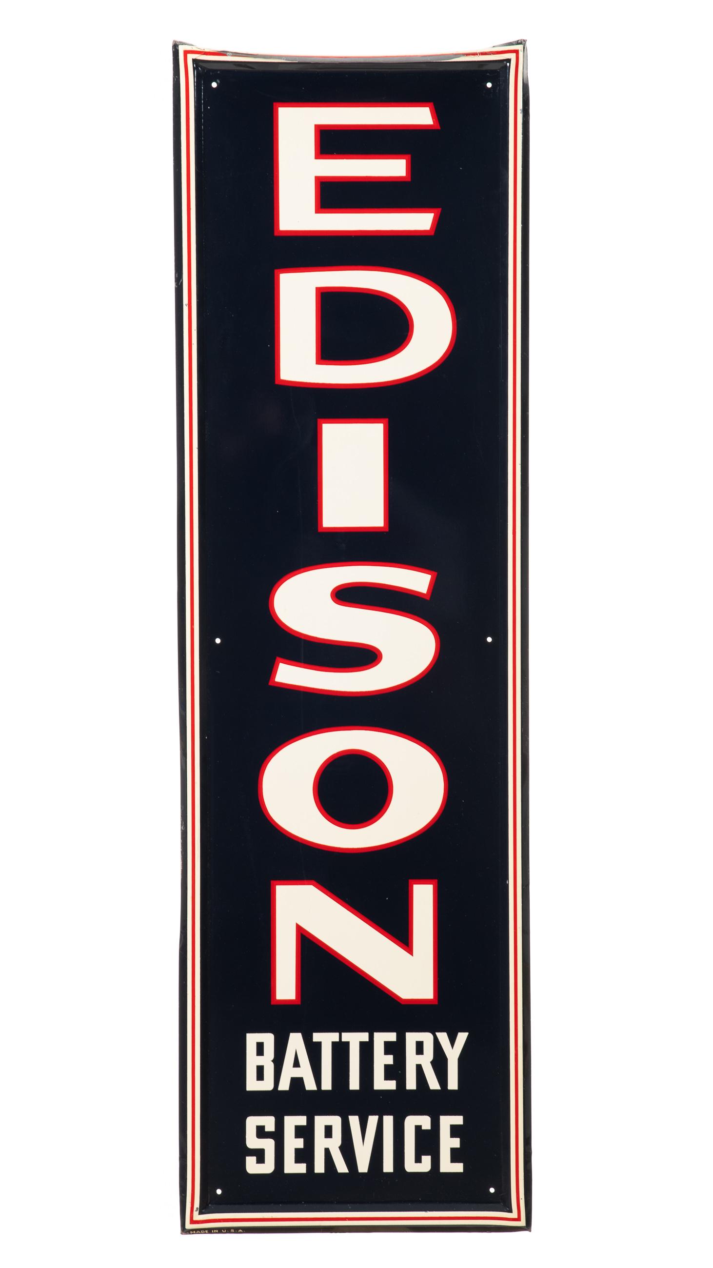 Edison Battery Service Sign - Mar 22, 2020 | Route 32 Auctions in IN