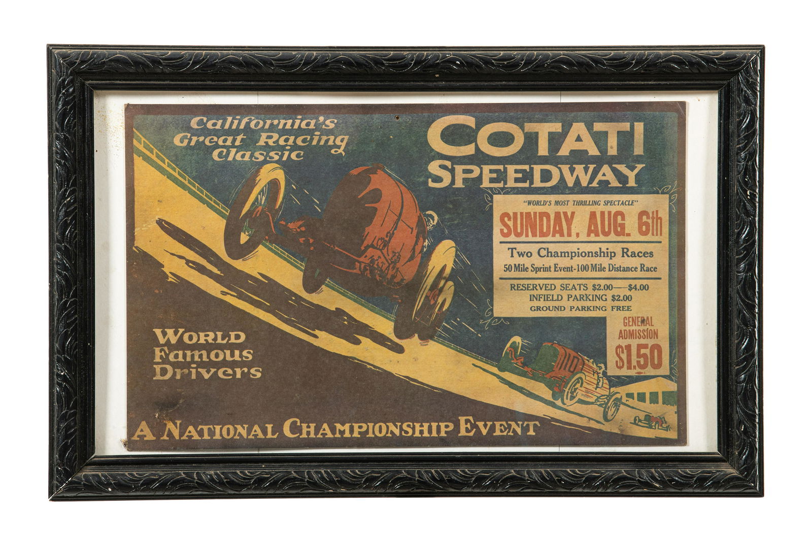 Cotati Speedway California Framed Cardboard Sign - Mar 22, 2020 | Route ...