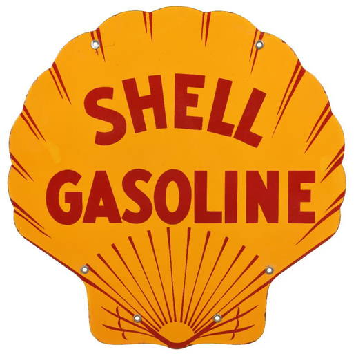 Shell Gasoline Curb Sign