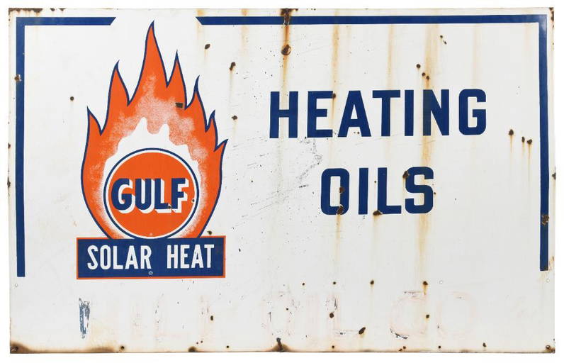 Gulf Solar Heat Heating Oils Sign