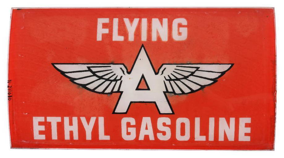 Flying A Ethyl Gasoline National Ad Glass