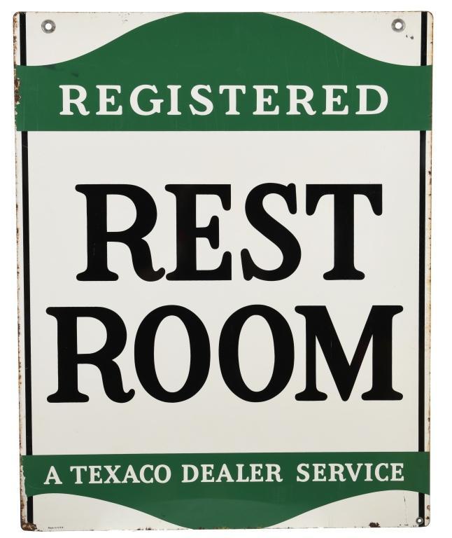 Texaco Registered Rest Rooms Sign