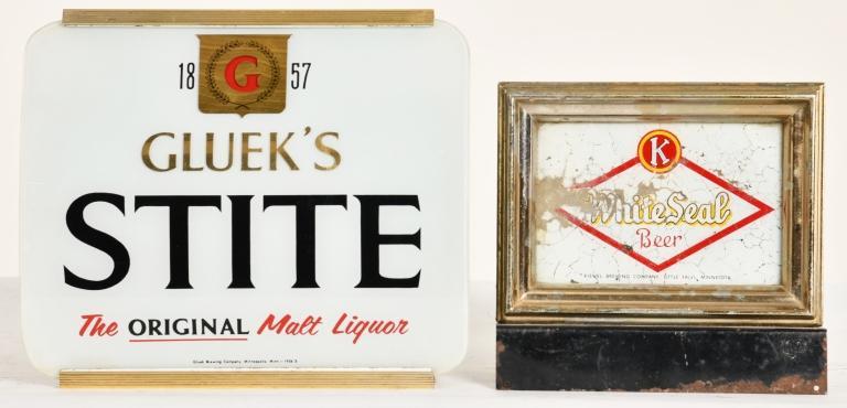 Gluek's Stite Liquor & White Seal Signs