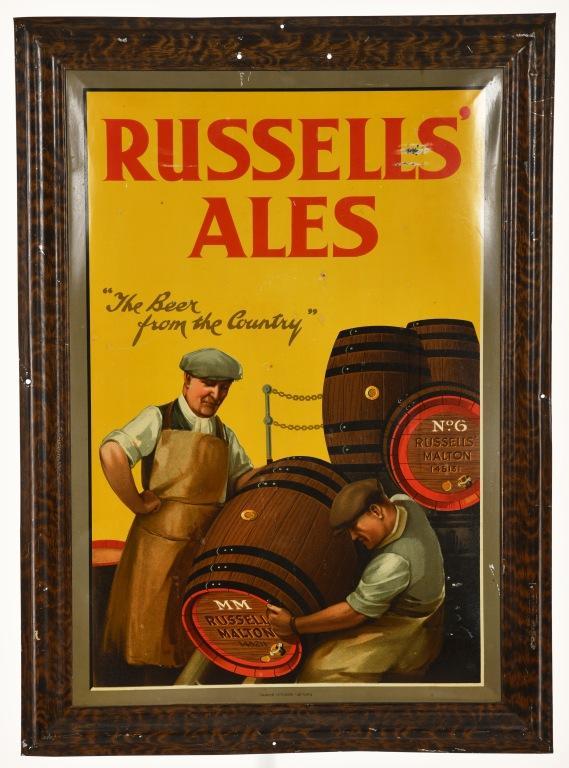 RUSSELLS ALES SIGN - Jan 08, 2021 | Route 32 Auctions in IN