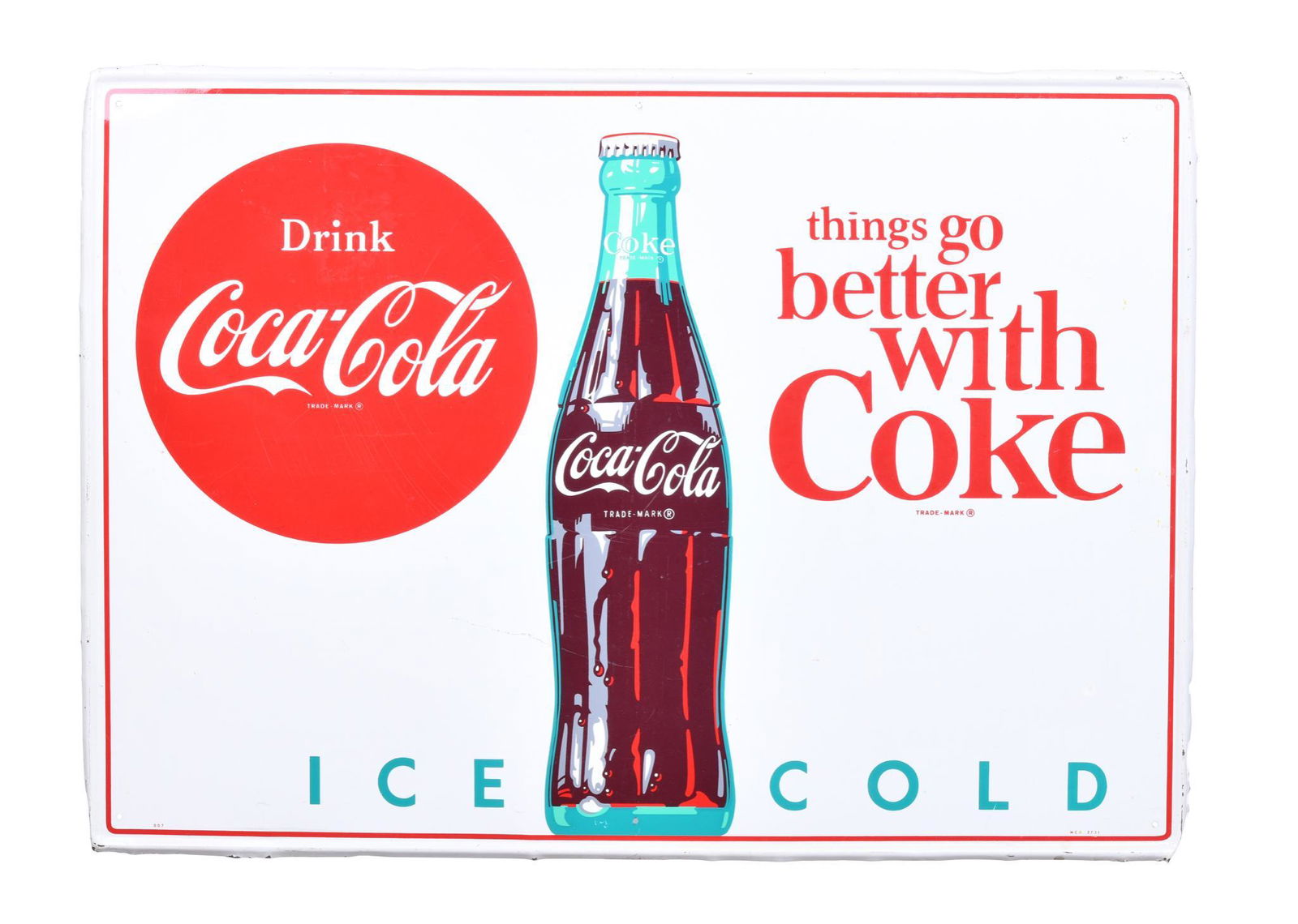 Drink Coca Cola "things Go Better With Coke" Metal Sign
