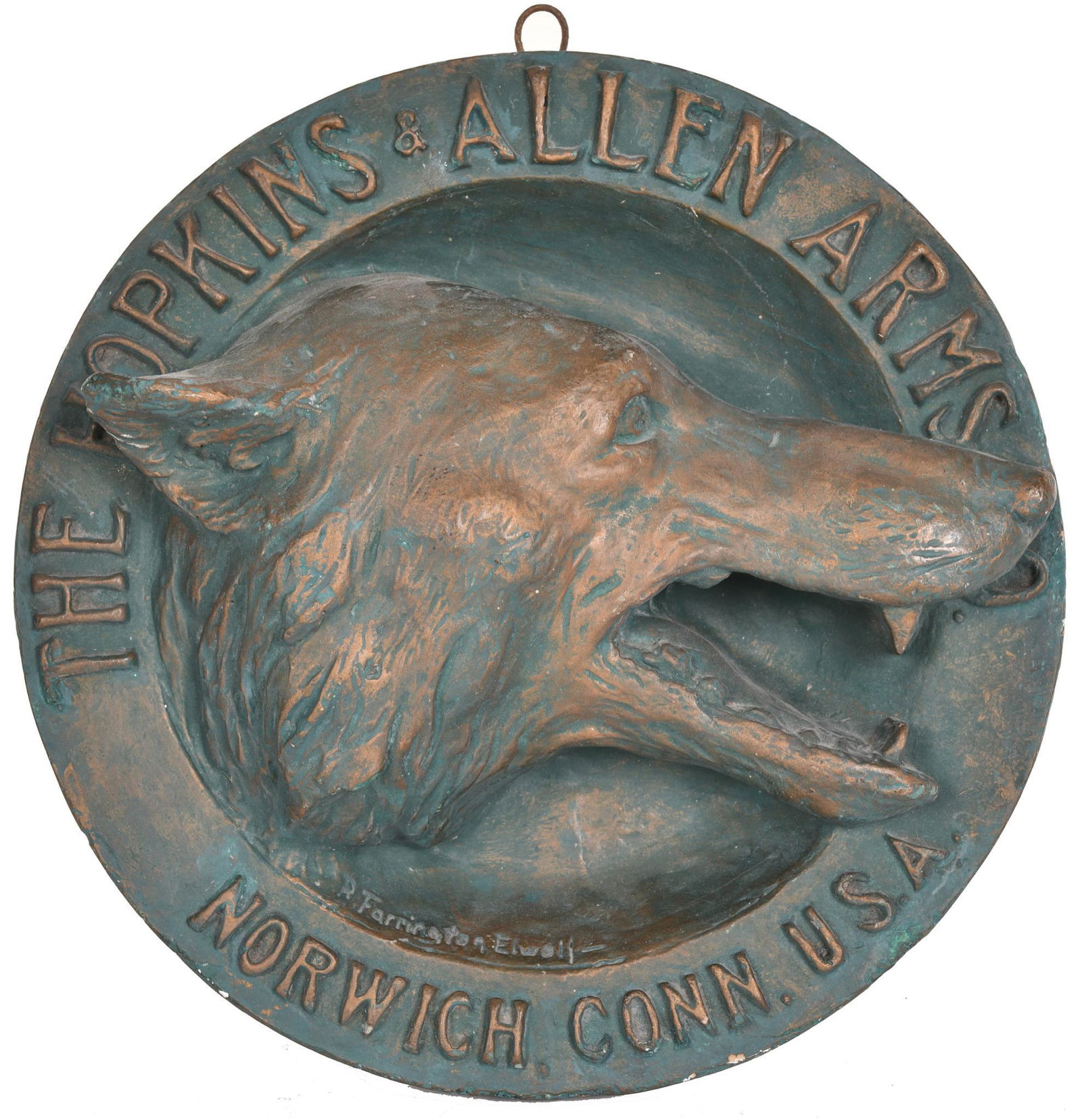 The Hopkins & Allen Arms Co. Plaster Plaque