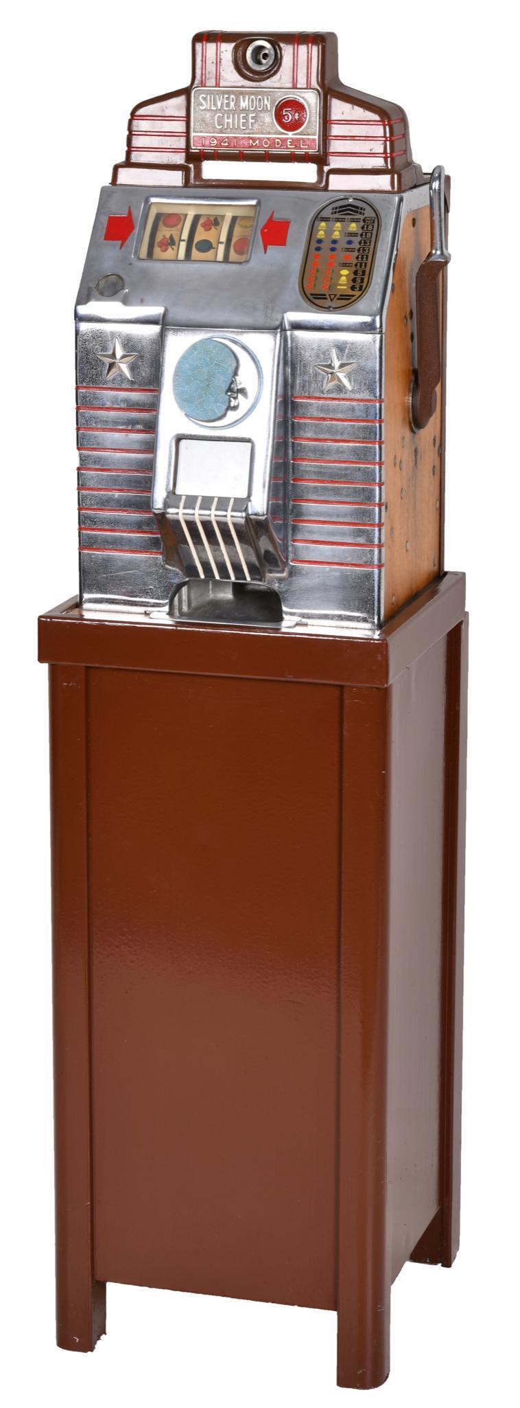Jennings 5 Cent Silver Moon Chief Slot Machine