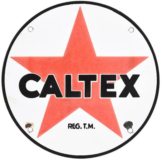 Caltex W/star Logo Porcelain Sign