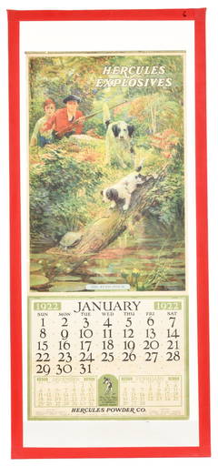 1922 Hercules Explosives Calendar - Aug 26, 2021 | Route 32 Auctions in IN