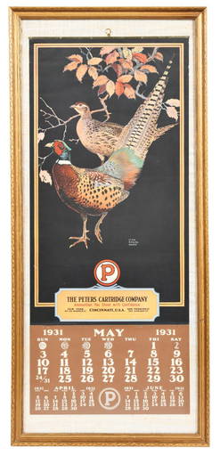1931 Peters Cartridge Company Framed Calendar