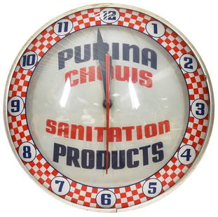 Purina Sanitation Products Lighted Double Bubble Clock