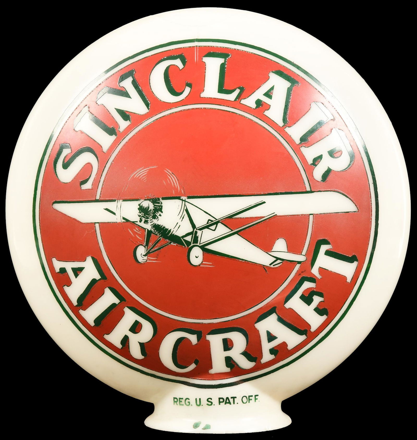 Sinclair Aircraft w/Plane Logo OPB Milk Glass Globe - Nov 20, 2021 ...
