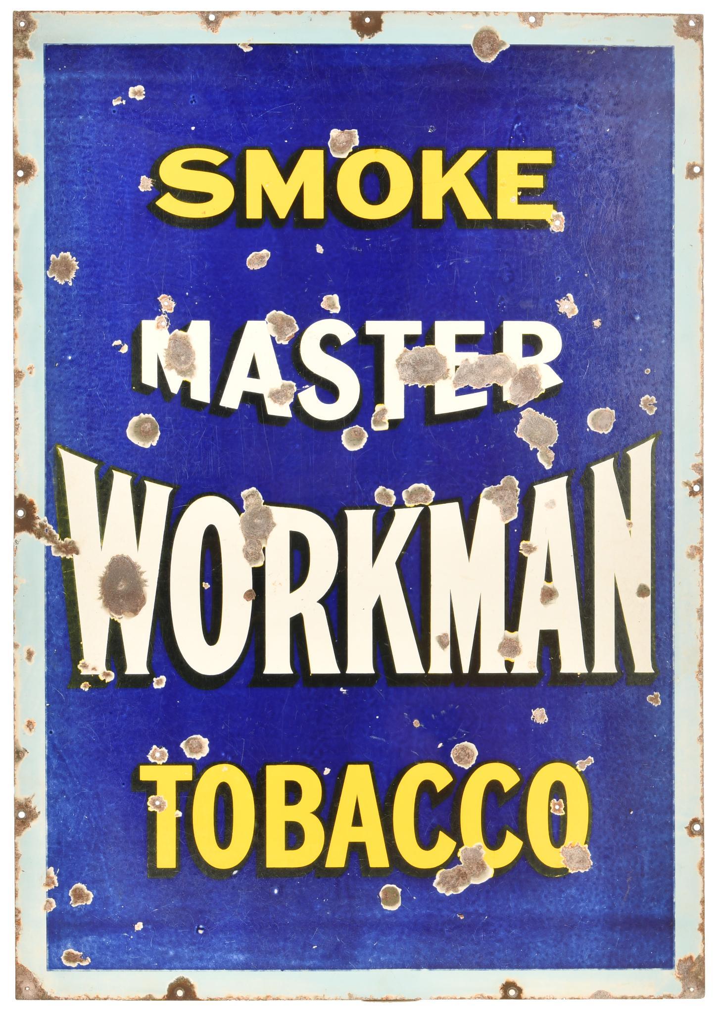 Smoke Master Workman Tobacco Porcelain Sign