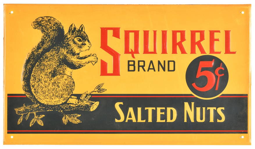 Squirrel Brand Salted Nuts w/Logo Metal Sign - Feb 05, 2022 | Route 32 ...