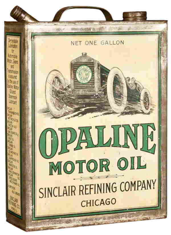 Sinclair Opaline Motor Oil w/Race Car One Gallon Flat (#0053) on Apr 30 ...