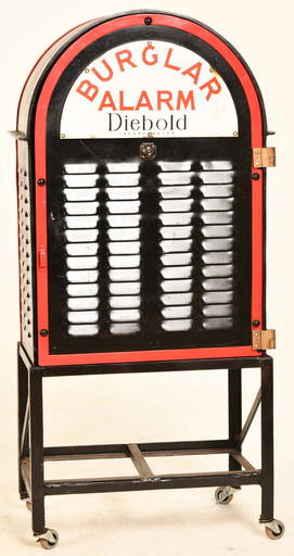 Diebold Burglar Alarm Heavy Metal Cabinet W/porcelain