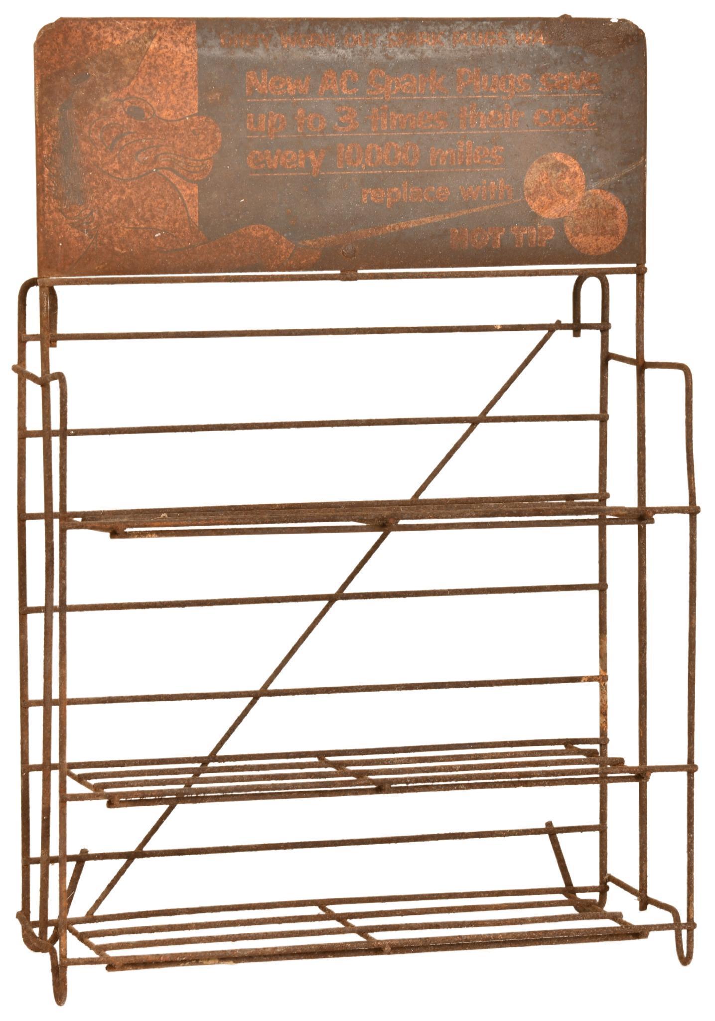 Ac Spark Plugs Metal Display Rack W/sparky