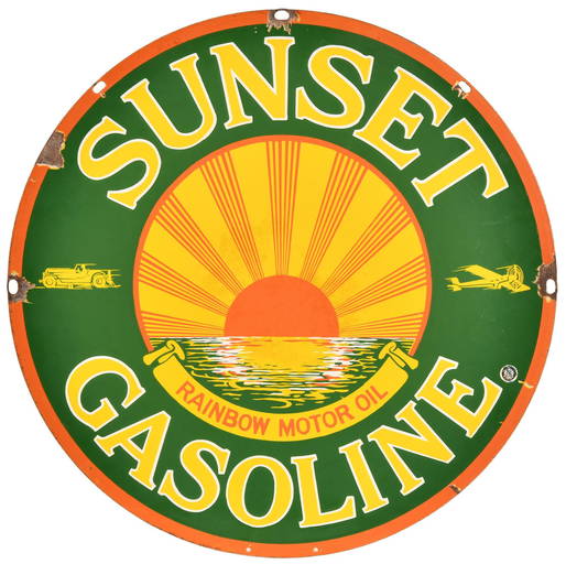 Rare Sunset Gasoline Curb Sign TAC (#0101) on Aug 04, 2022 | Route 32 ...