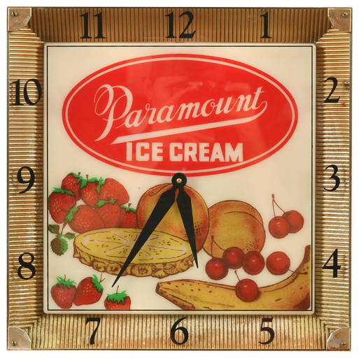 Paramount Ice Cream Lighted Clock