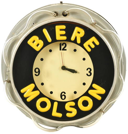 Biere Molson Neon Clock (#0274) on Aug 19, 2022 | Route 32 Auctions in IN