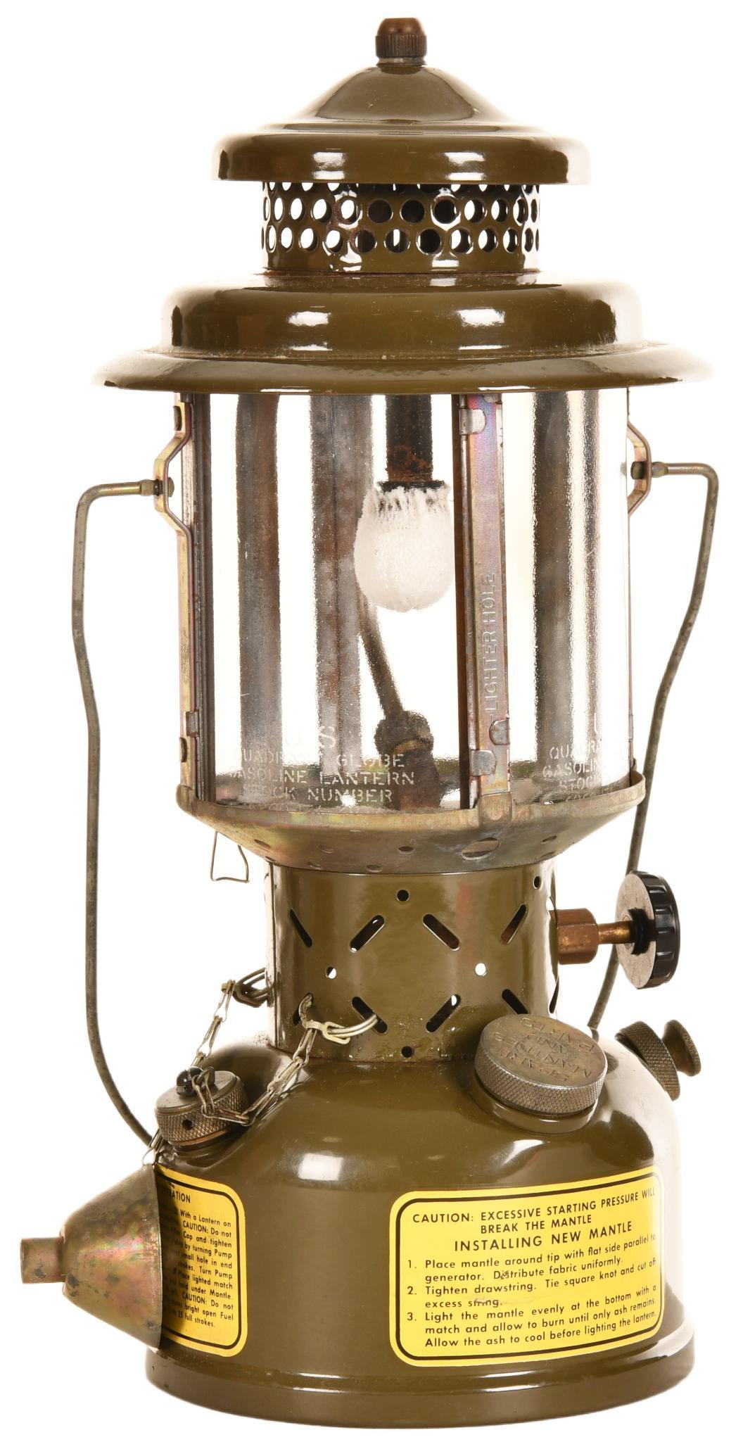 Vintage U.s. Military Issue Coleman Gasoline Lantern With Original Box