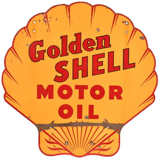 Golden Shell Motor Oil Sign