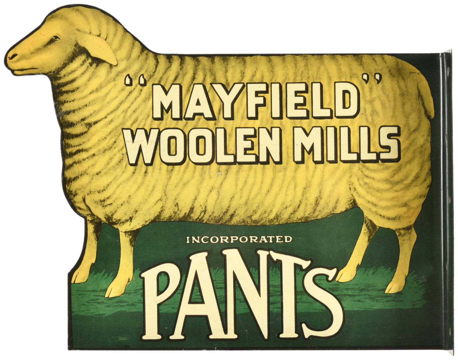 Mayfield Woolen Mill Pants Flange Sign