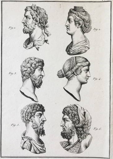 Engraving Ancient Roman Classical Statues Ca 1775