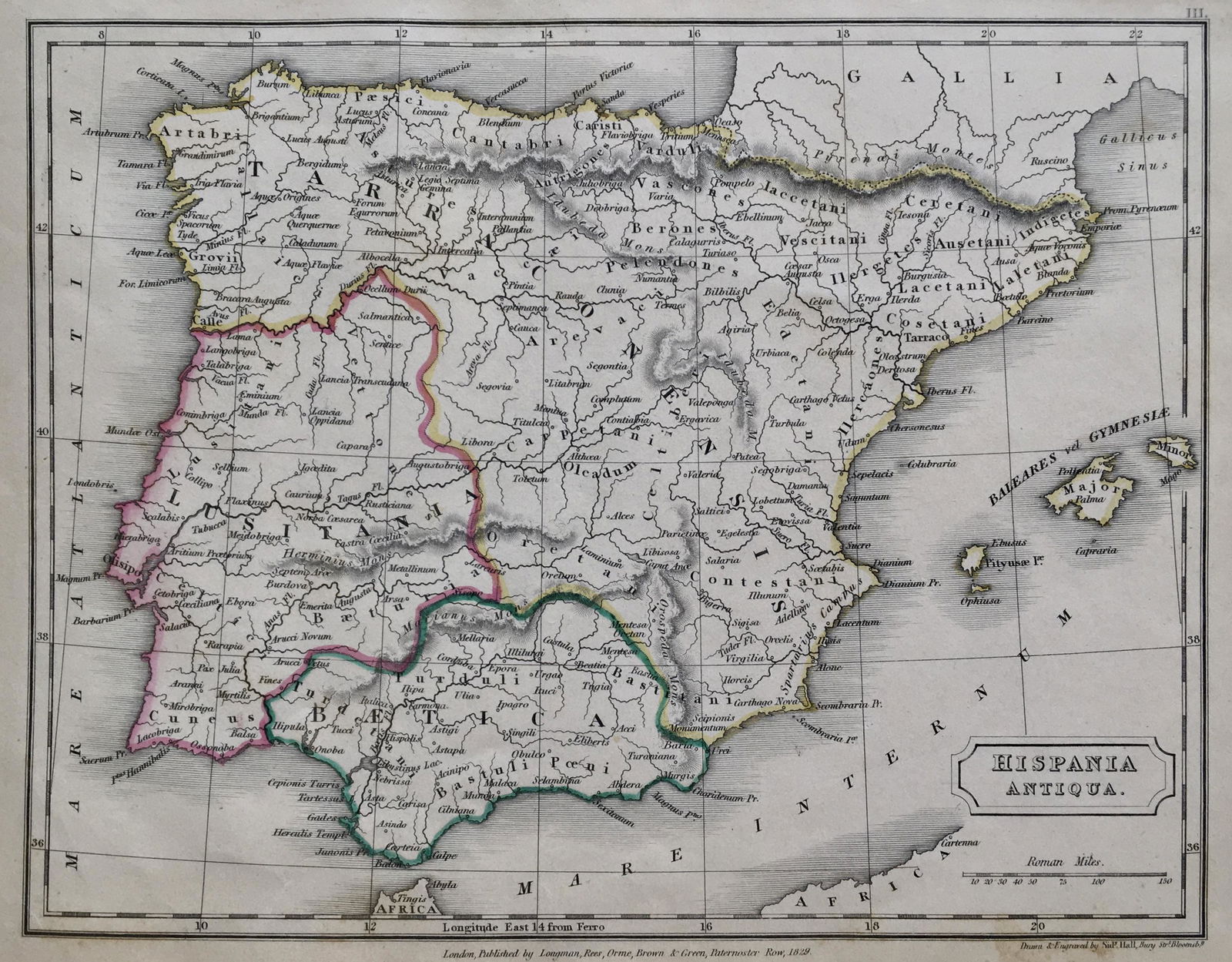 Antique Map Hispania Antiqua