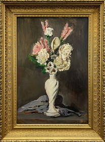 Robert Lox Floral Still Life Oil Painting