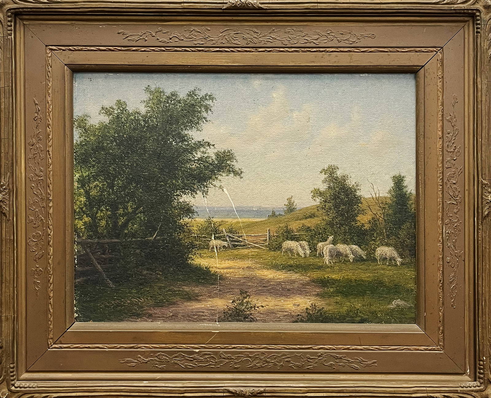 William Moore Davis Oil Painting "landscape With Sheep" Auction
